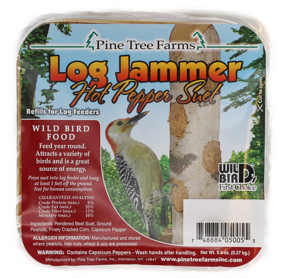Log Jammer Suet Plug - Hot Pepper Suet — For The Wild Birds