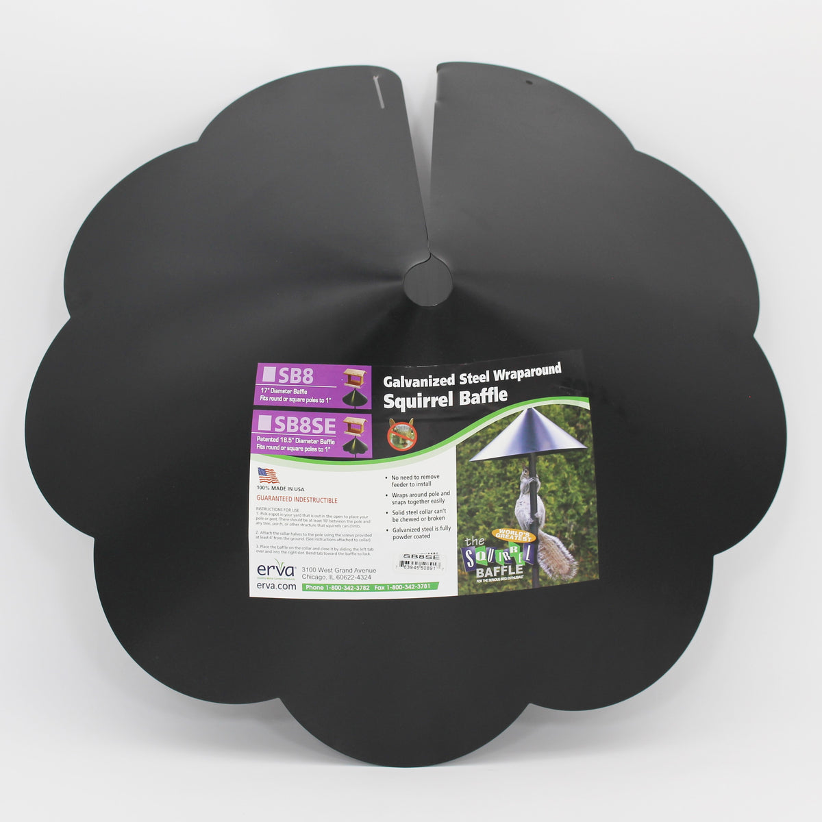 Erva Scalloped Wrap Around Cone Squirrel Baffle - Black — For The Wild ...